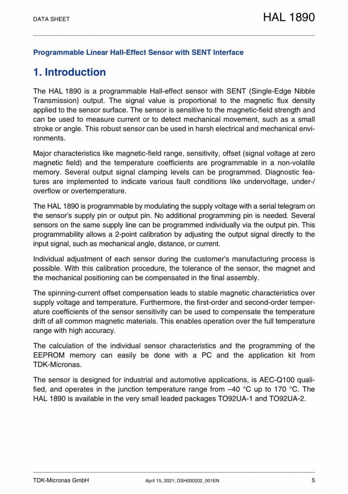 HAL 1890 technical document page 5