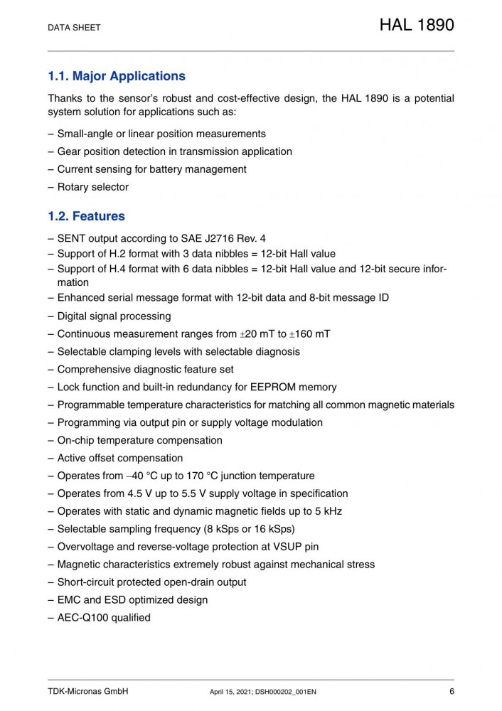 HAL 1890 technical document page 6
