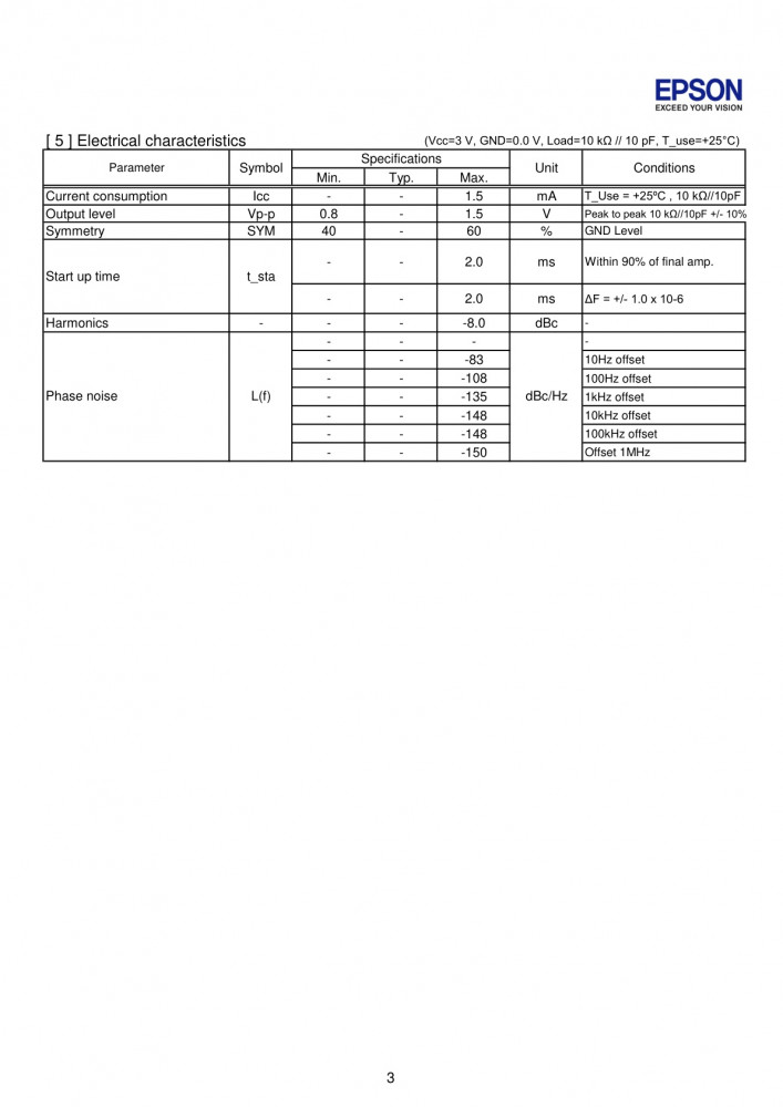 EPSON X1G0042110003 datasheet page 3