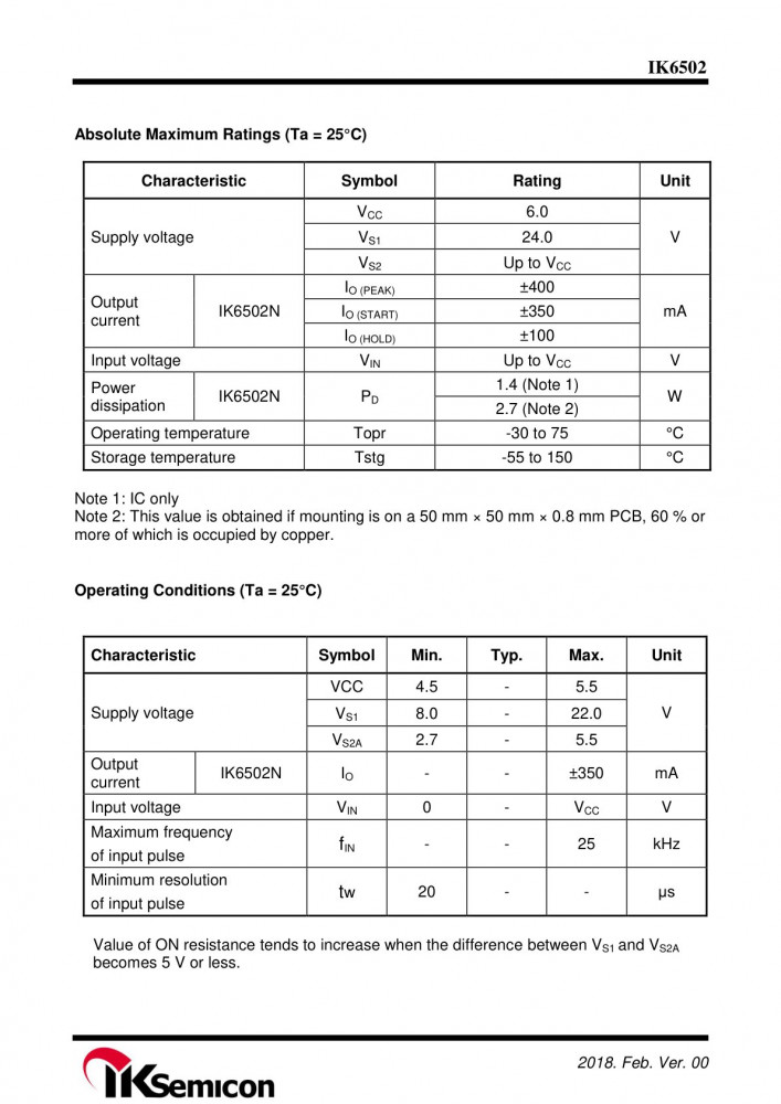 IK6502N datasheet page 4