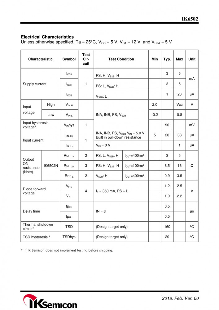 IK6502N datasheet page 5