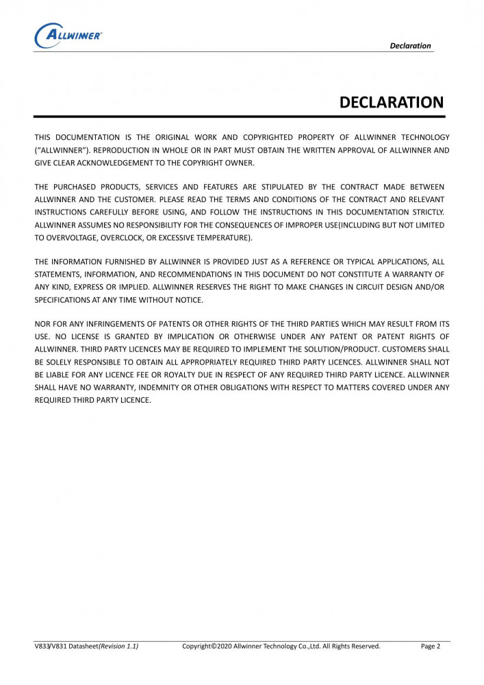 V831 datasheet page 2