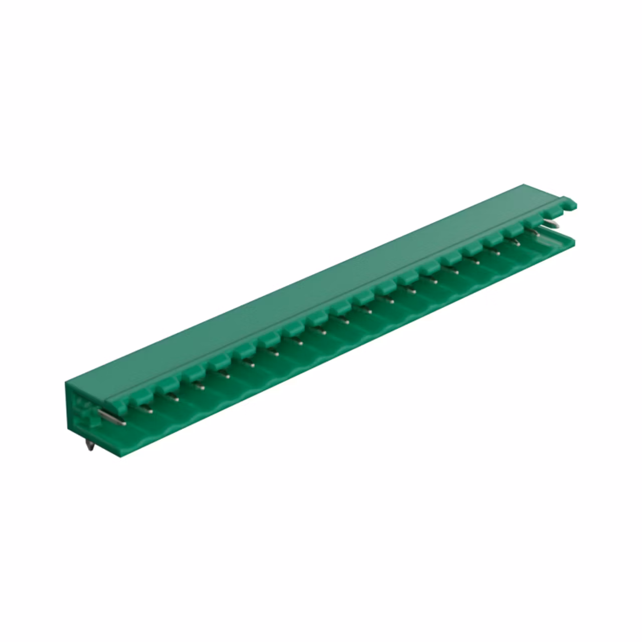 5.08mm Pitch Eurostyle Right-Angle PCB Header, Open Ends, Green Housing, 20 Circuits for sale