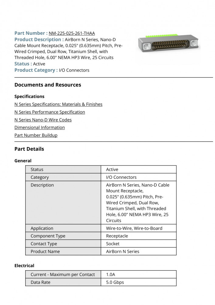 NM-225-025-261-THAA technical document image, page 1