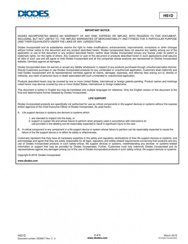 HS1D-13 datasheet page 6