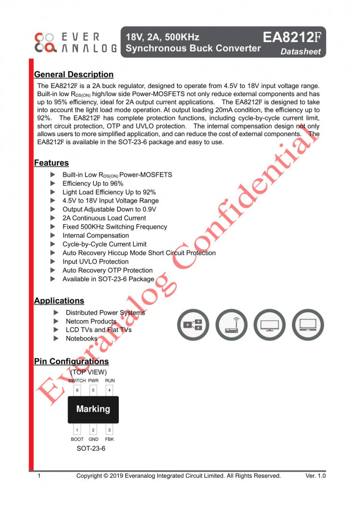 EA8212F datasheet page 1