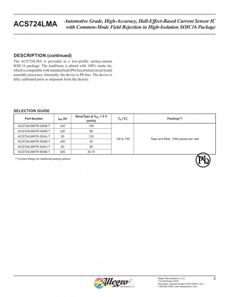 ACS724 datasheet page 2