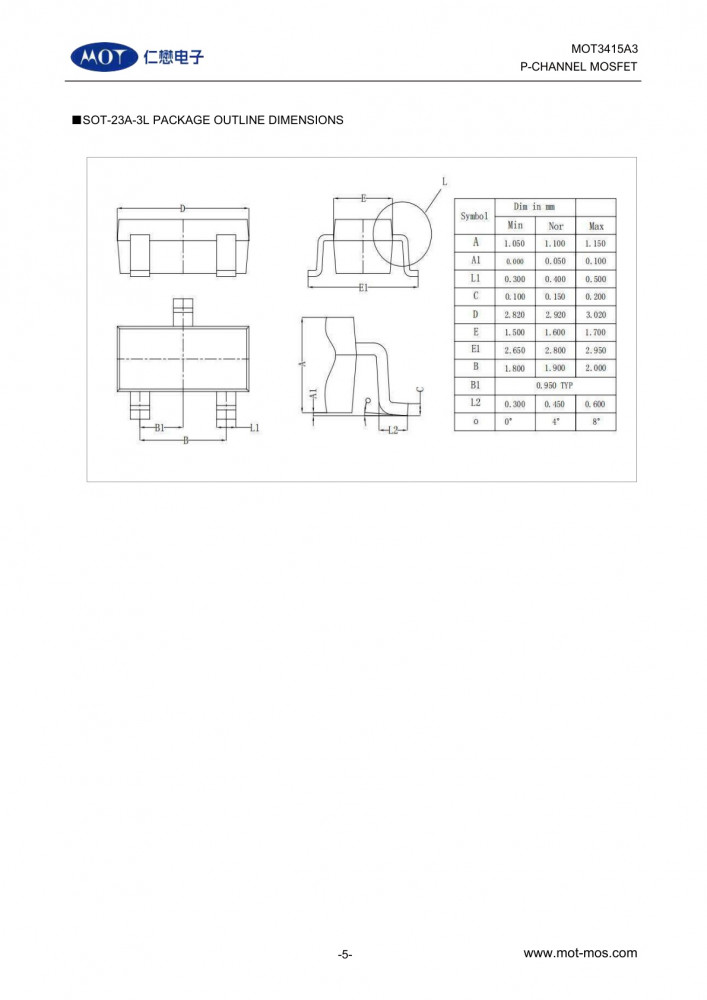 MOT3415A3 datasheet page 5
