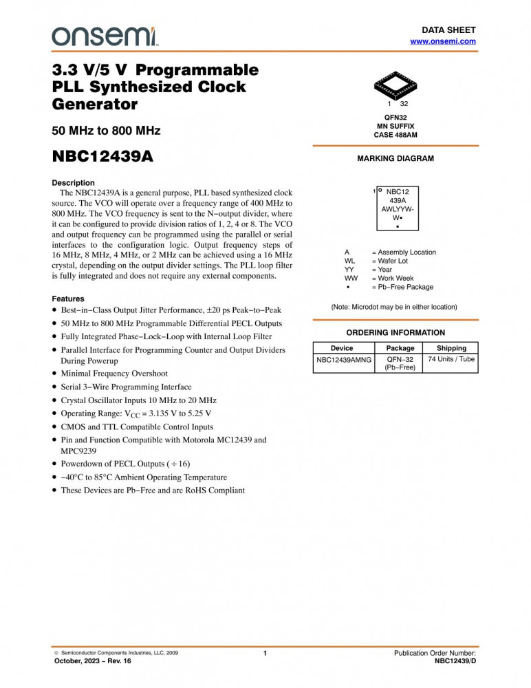 NBC12439 datasheet page 1
