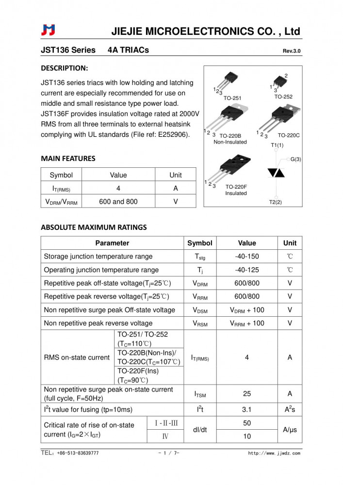 JST136 datasheet page 1