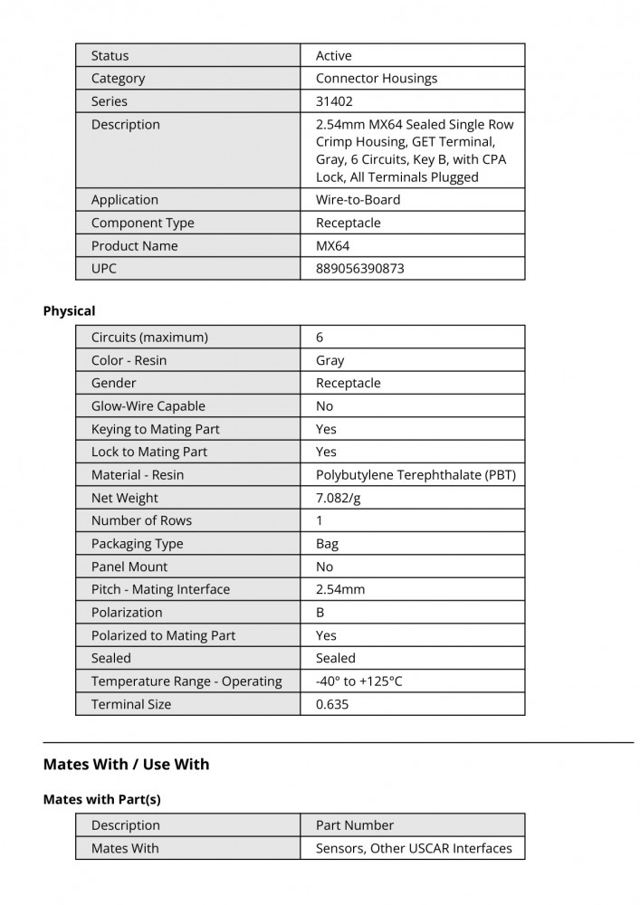 Technical document page 2 for product 314026211