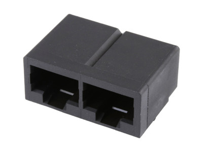 Modular Jack, Right-Angle, LCP, Surface Mount, 6/4, 2 Ports, 1.27µm Gold Plating