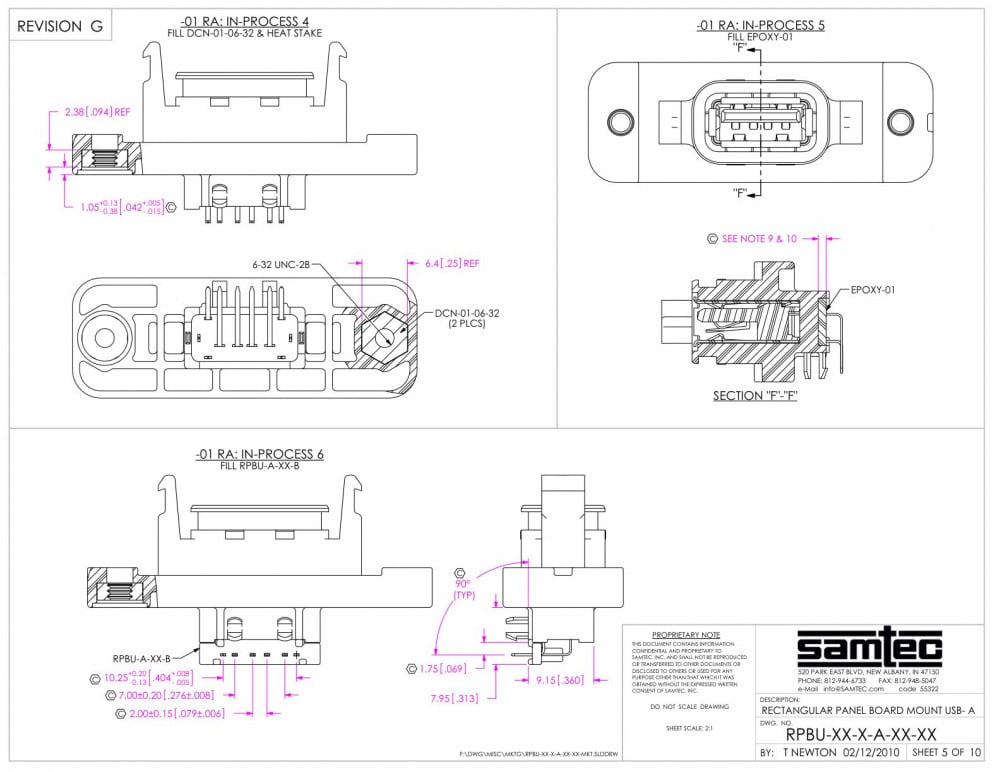 Samtec RPBU drawing sheet 5