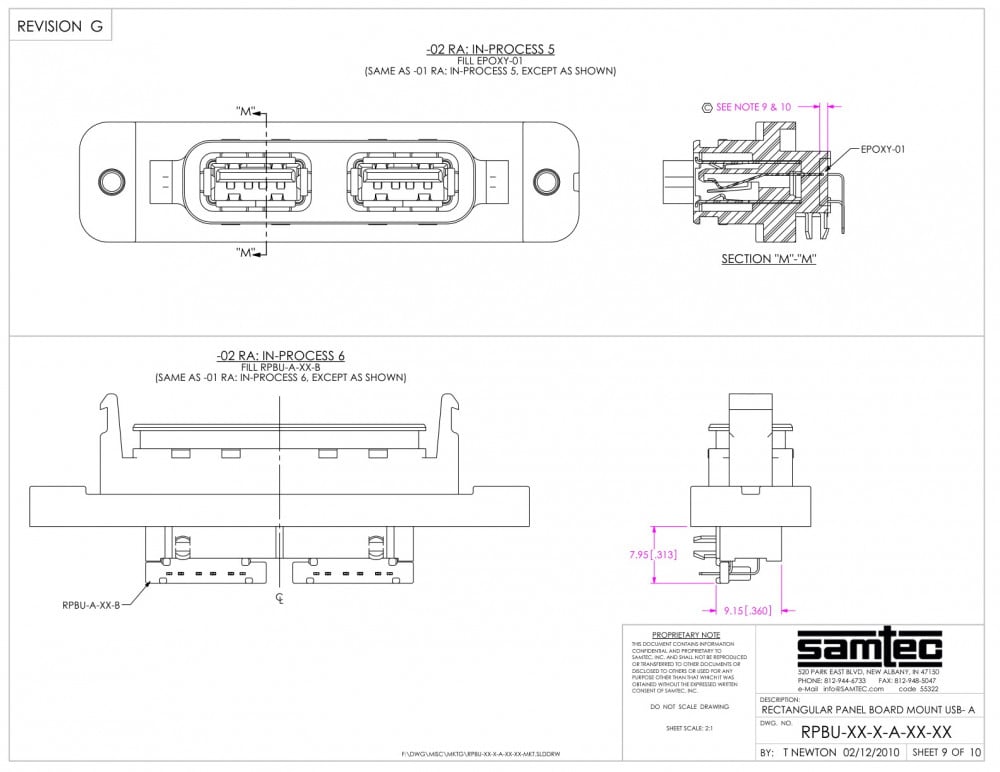 Samtec RPBU drawing sheet 9