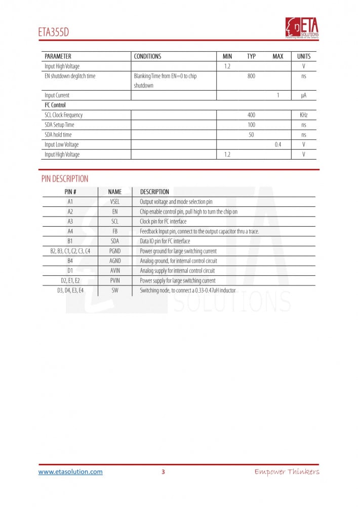 ETA355DCSU datasheet page 3