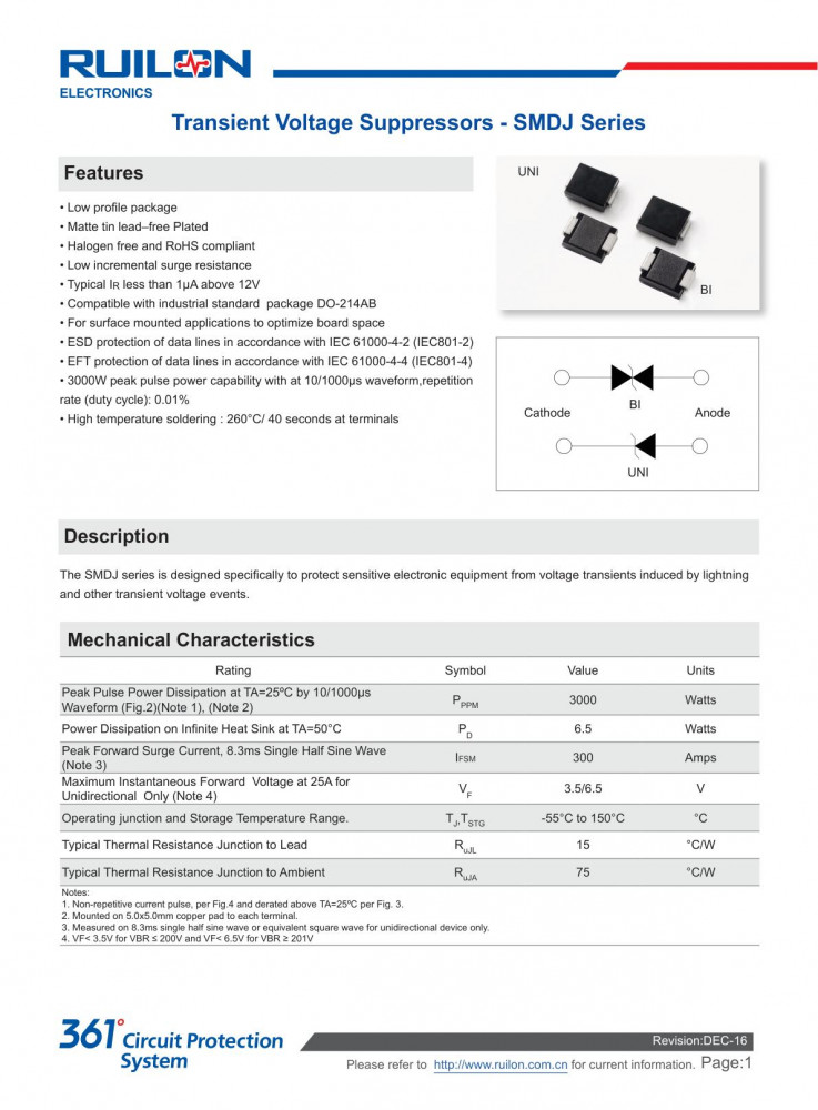 SLKOR SMDJ series datasheet page 2
