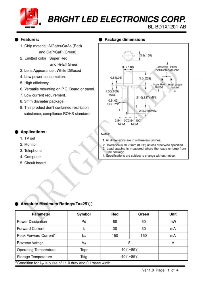 BL-BD1X1201-AB datasheet page 1