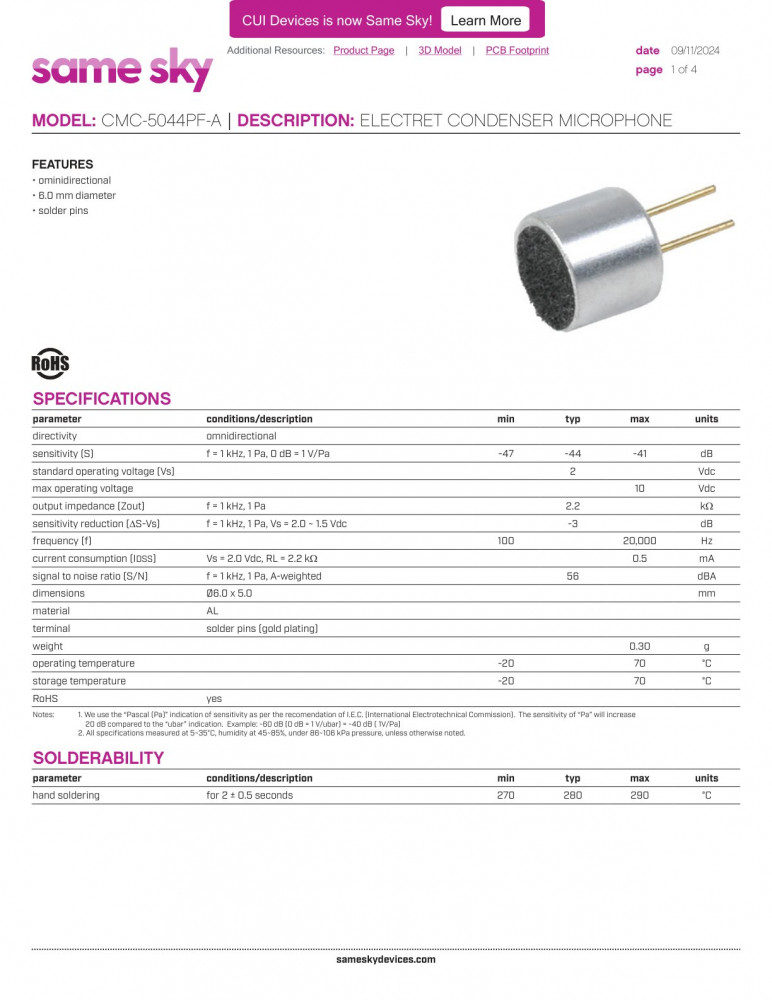 CMC-5044PF-A datasheet page 1