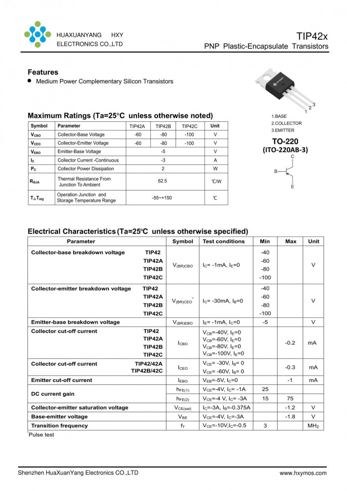 TIP42C-HXY datasheet page 1