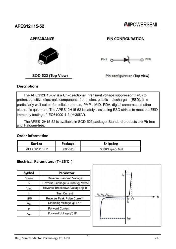 APES12H15-52 datasheet page 1