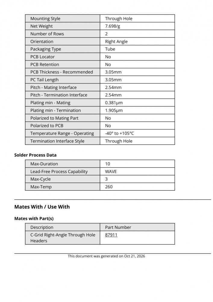 Product document image 3 for MOLEX 719731035