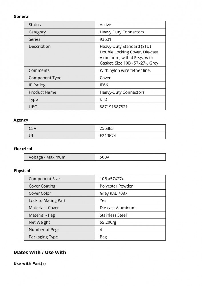 Technical document image 2 for MOLEX 936011375
