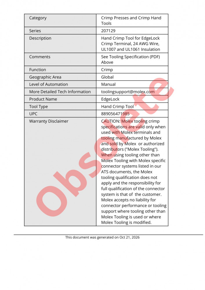 Tooling document page 2 for MOLEX 638279000