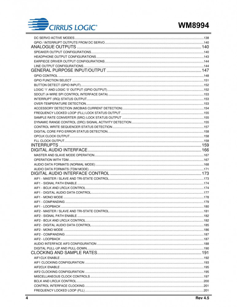 WM8994ECS/R datasheet page 4