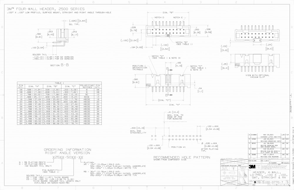3M 2500 Series technical drawing page 3