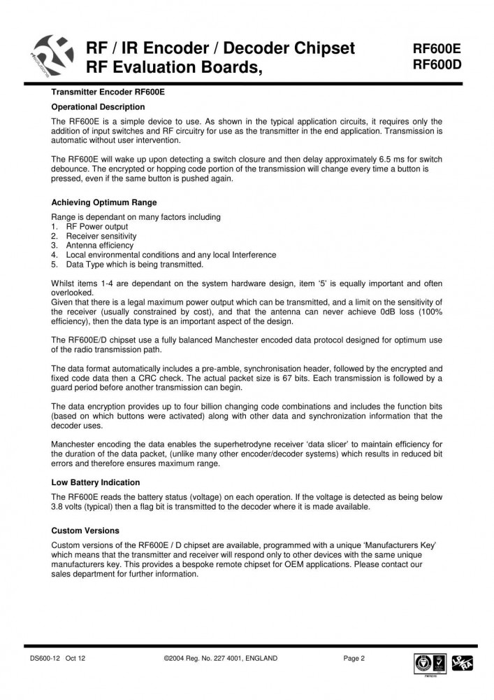 RF600D document page 2