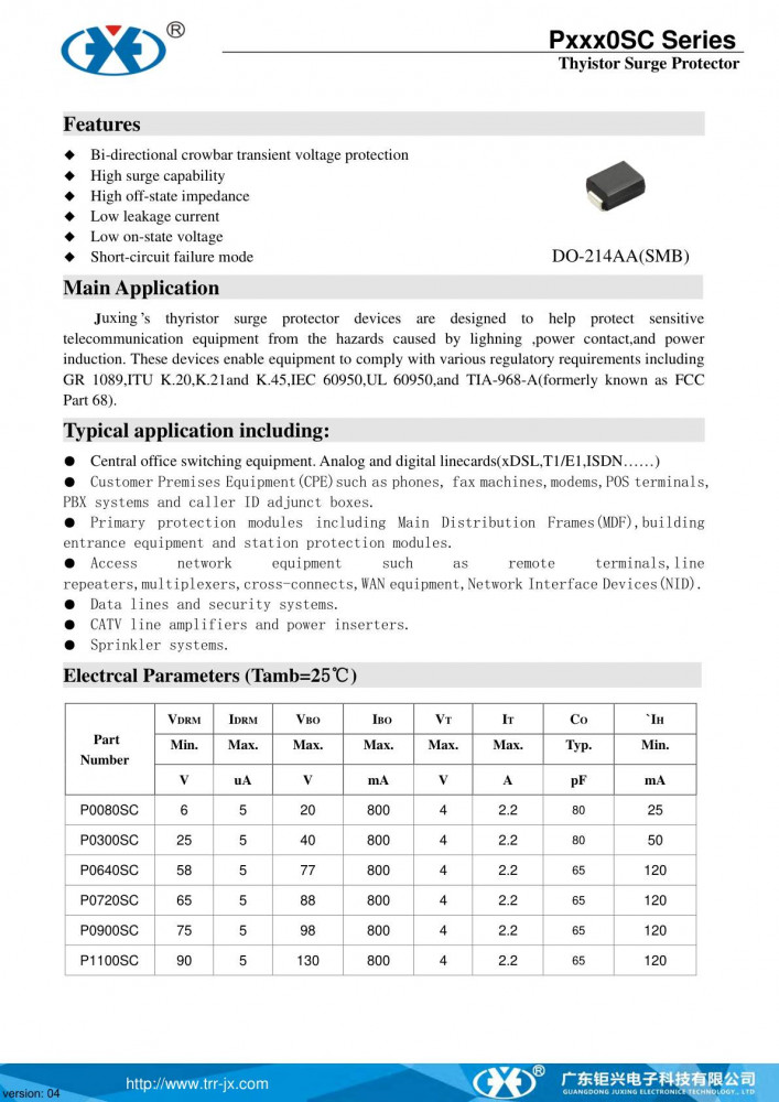JUXING P3500SC datasheet page 1