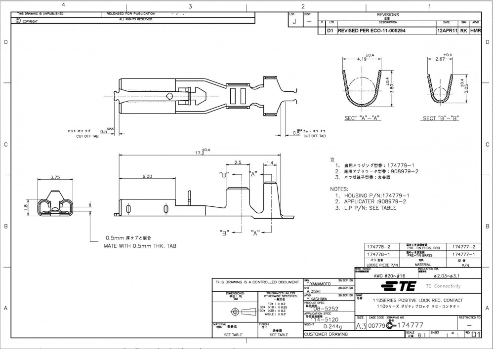TE Connectivity drawing preview for 174777-1