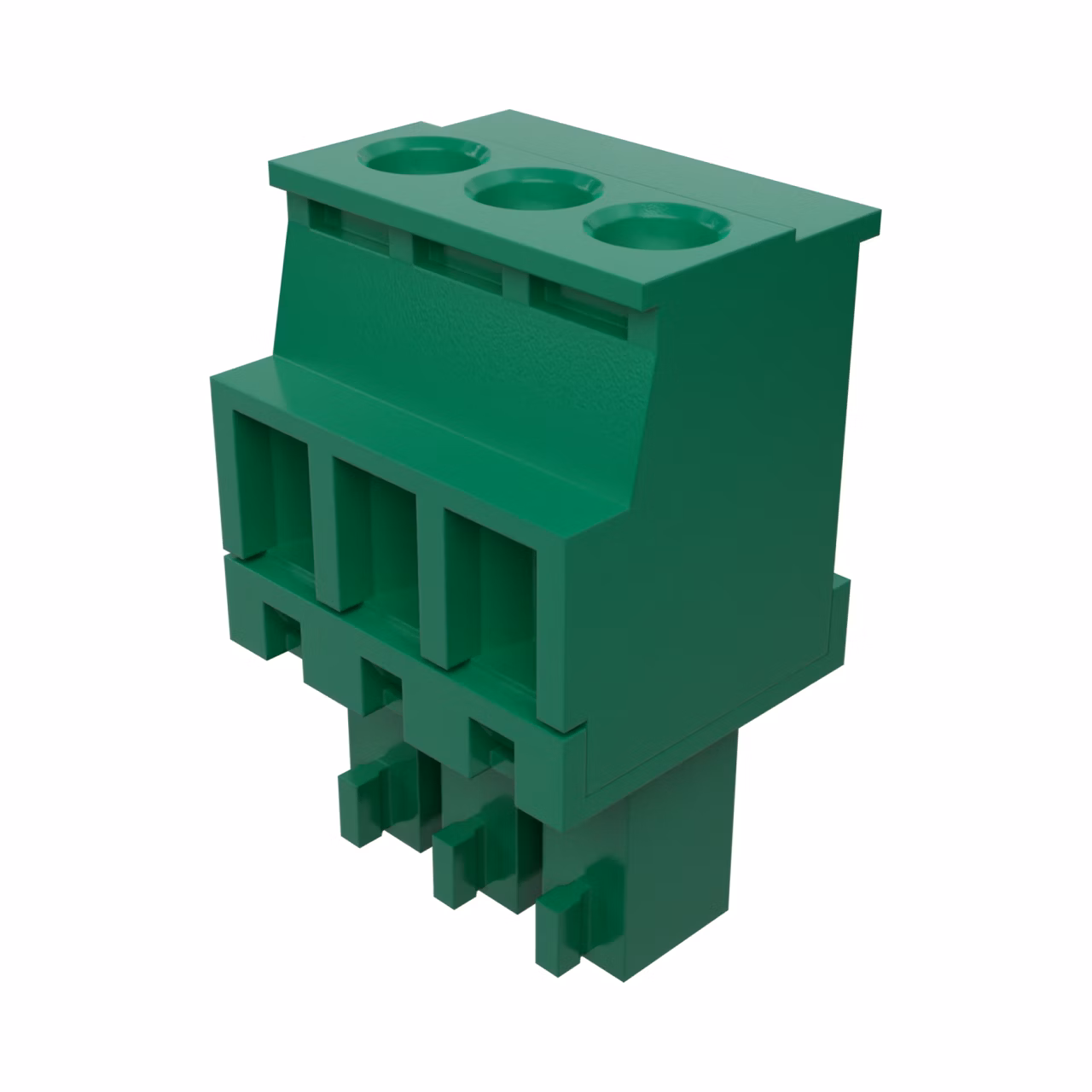 3.81mm Pitch Eurostyle Vertical Plug, with Standard Imprinting, Front Wire Entry, Green Housing, 3 Circuits for sale