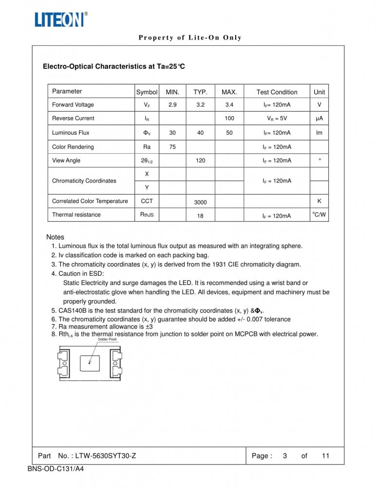 LTW-5630SYT30-Z datasheet page 4