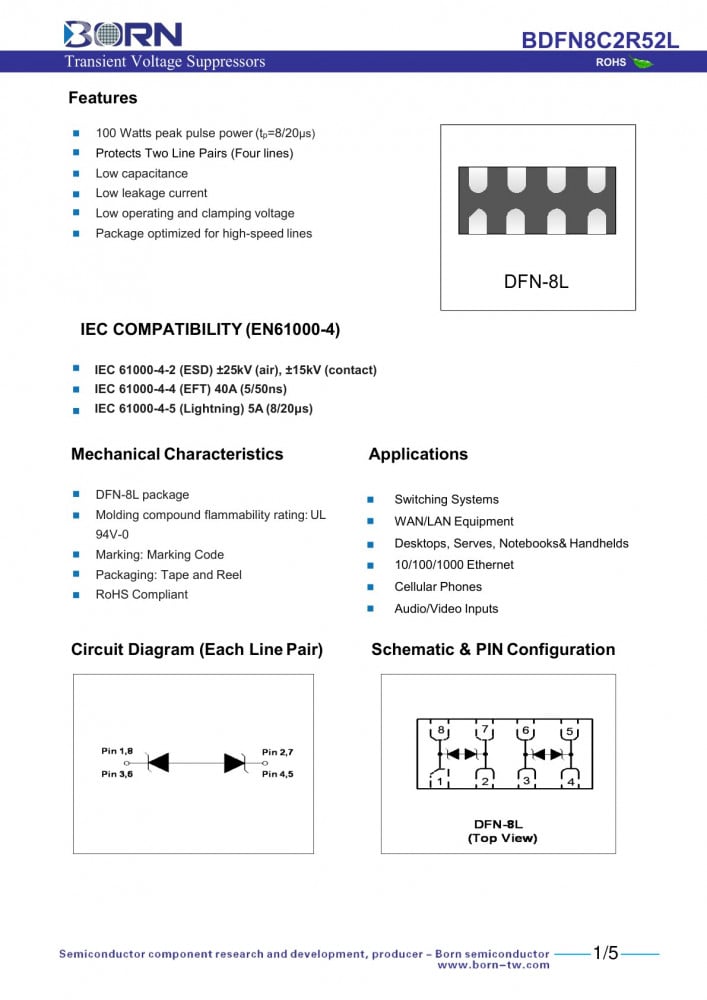 BDFN8C2R52L datasheet page 1