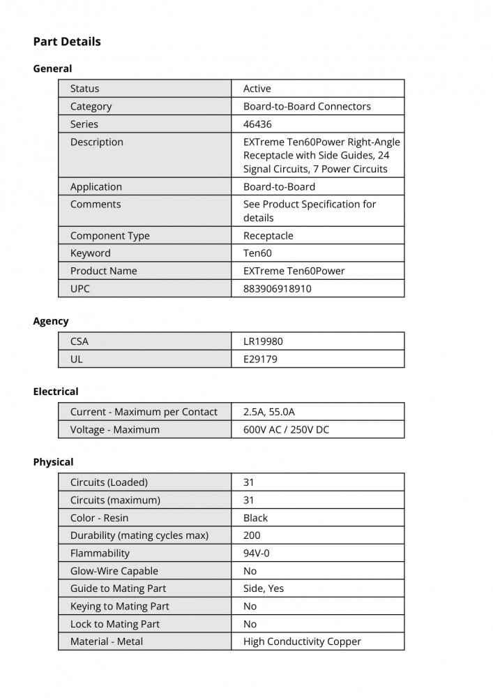 MOLEX 464363011 technical document preview, page 2