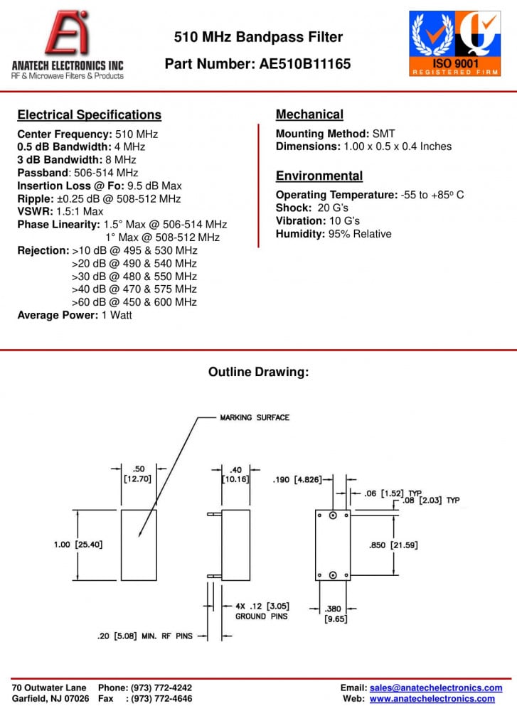 AE510B11165 technical document page 1
