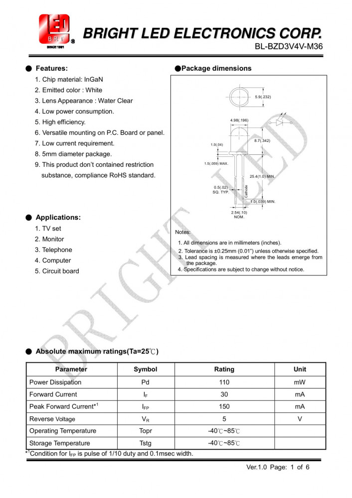 BL-BZD3V4V-M36 technical document page 1