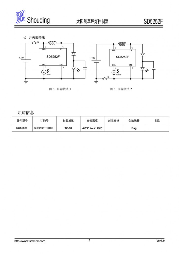 SD5252F technical document page 2