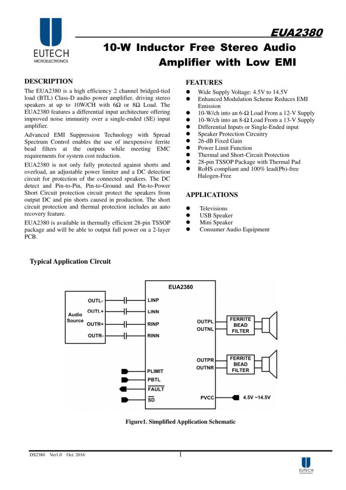 EUA2380 application schematic preview