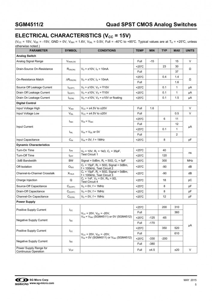 SGM4512 datasheet page 5
