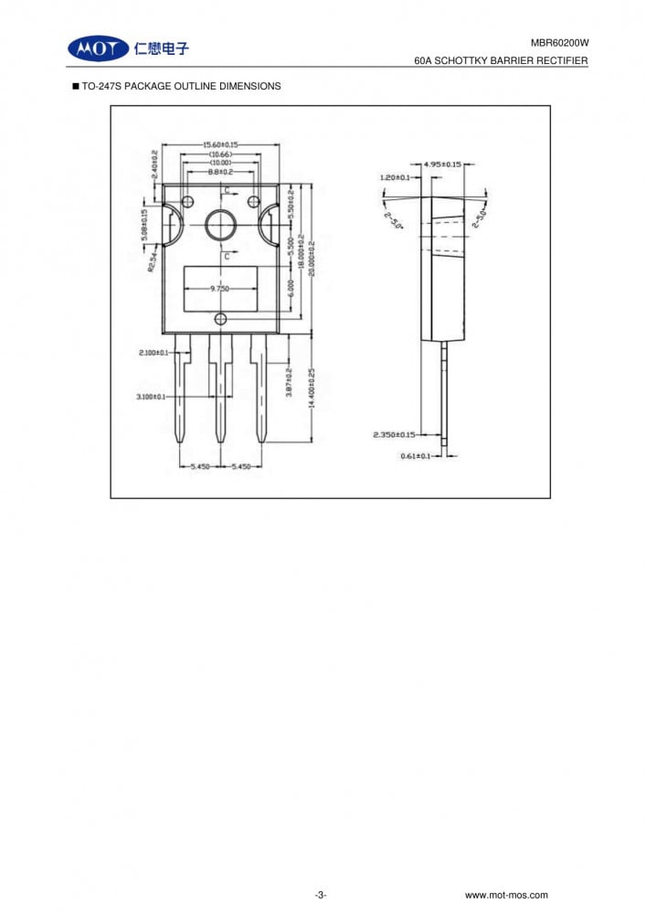 MBR60200W technical document page 3