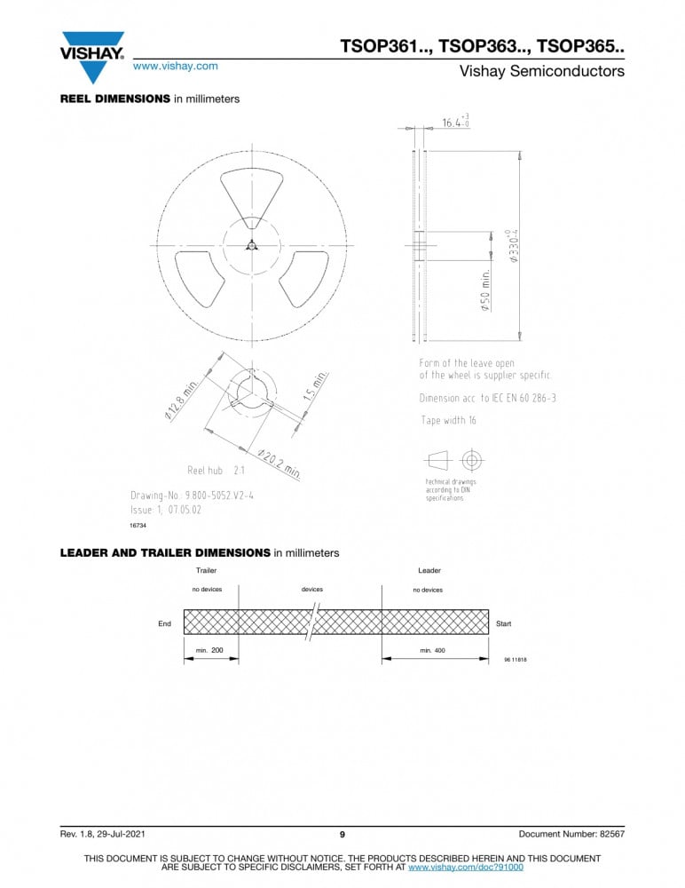 Vishay TSOP36336TT datasheet page 9