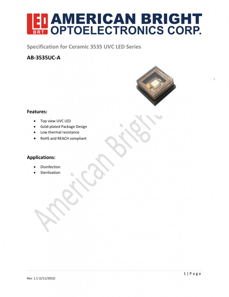 AB-3535UC-A technical document page 1