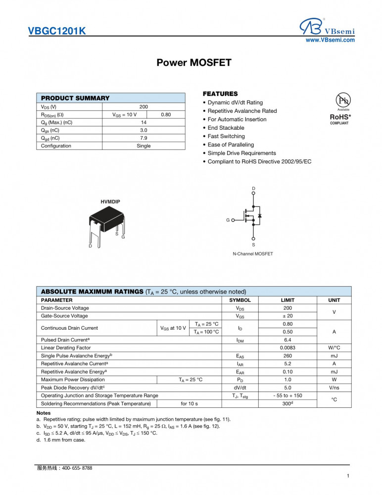 VBGC1201K datasheet page 1