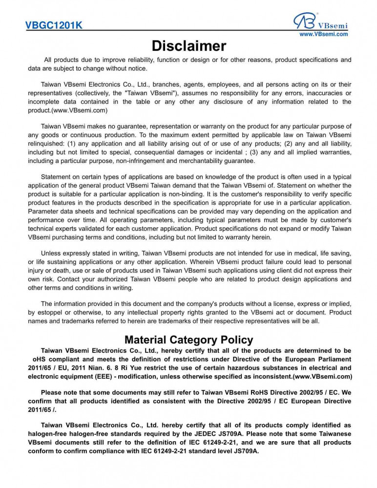 VBGC1201K datasheet page 9