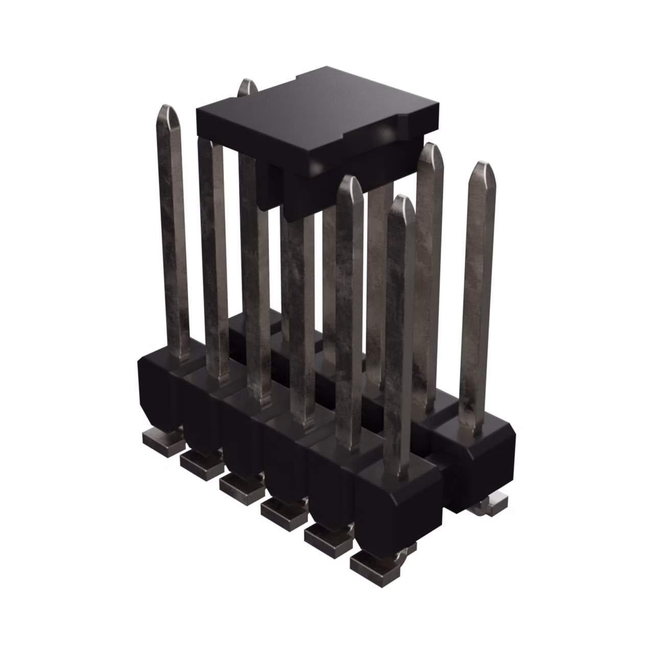 MX150 Dual Row Header, Vertical, 12 Circuits, Surface Mount, 1.5µm Matte  Tin (Sn) Plating, 15.60mm Mating Pin Length, with Pick and Place Cap for sale