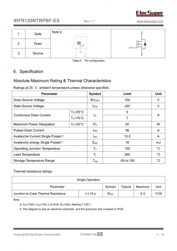 IRFR120NTRPBF-ES datasheet page 2