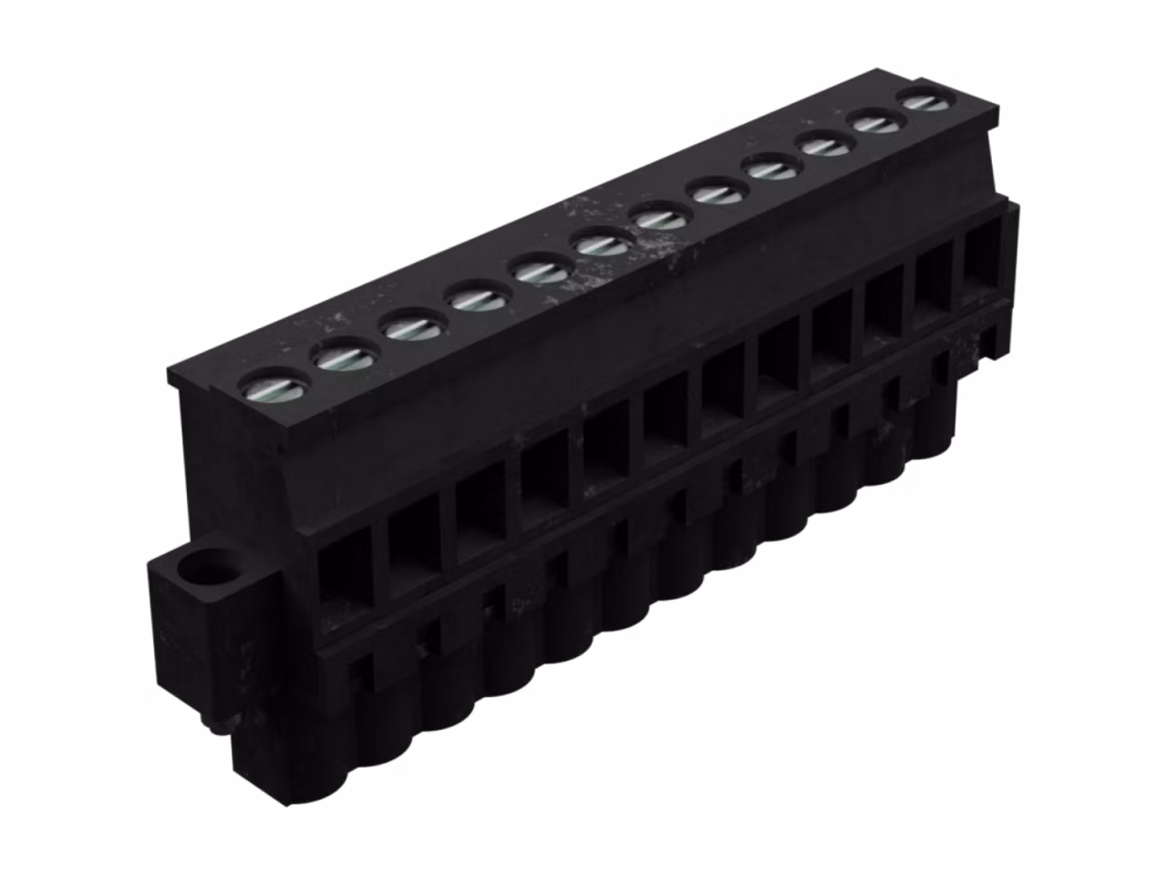 5.00mm Pitch Eurostyle Vertical Plug, with Retention Screws and Standard Imprinting, Rear Wire Entry, Black, 12 Circuits for sale