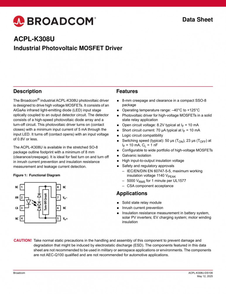 ACPL-K308U datasheet page 1